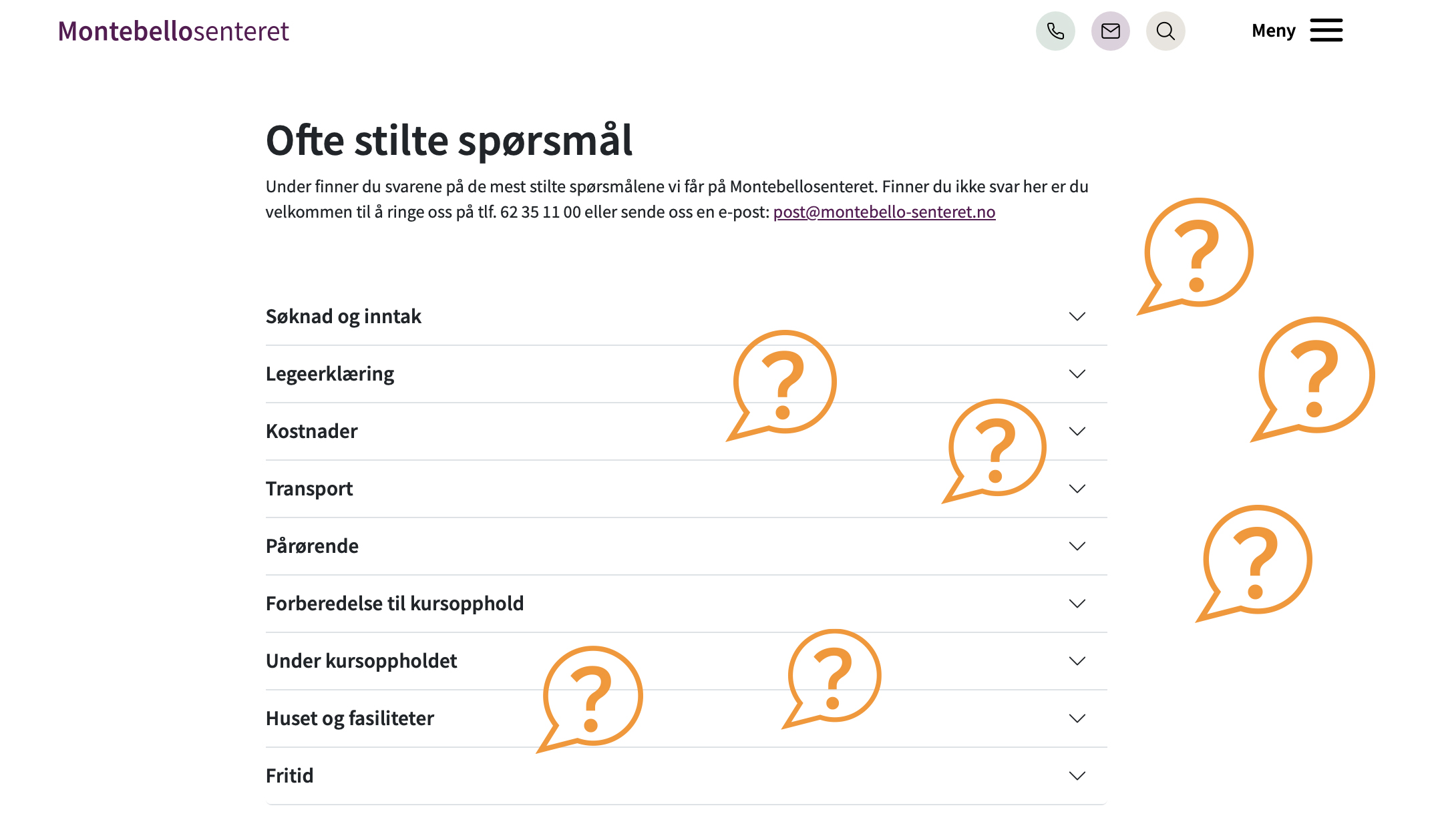 Ofte stilte spørsmål - Montebellosenteret